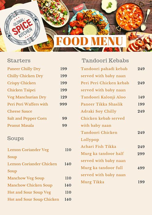 Menu of Global Spice Kitchen, Powai, Mumbai