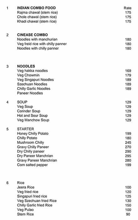 Menu of The Delicious Food Point, Manesar, Gurgaon