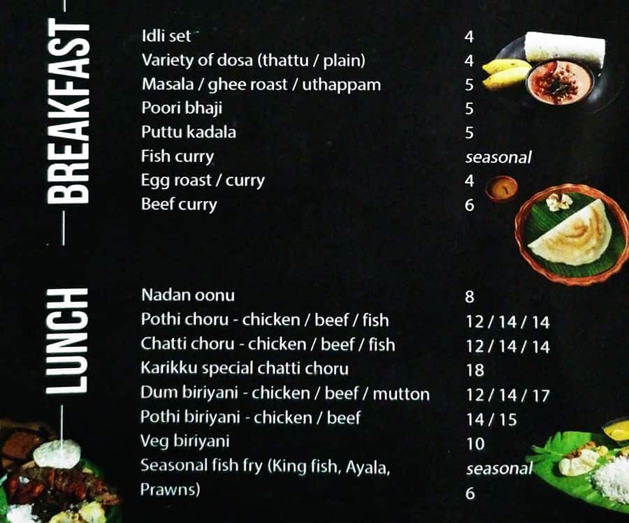 Menu of KARIKKU RESTAURANT, Al Khalidiya, Abu Dhabi
