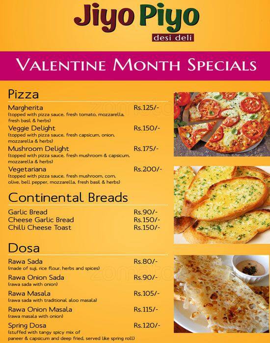 Menu at Jiyo Piyo, Kolkata