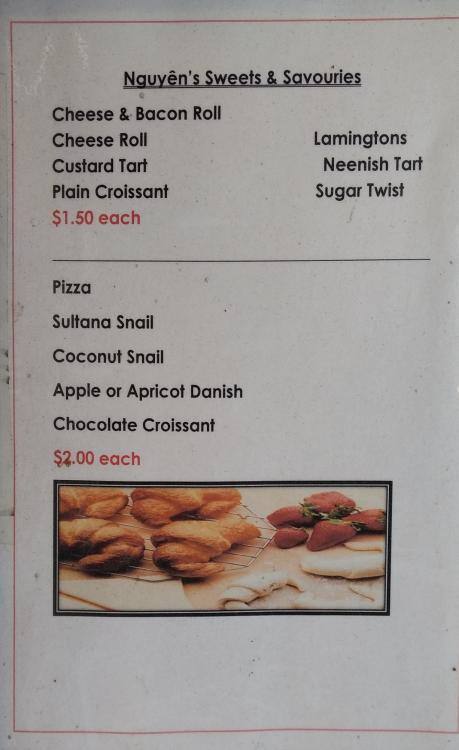 Nguyen Hot Bread Menu, Menu for Nguyen Hot Bread, Canley Vale, Sydney ...