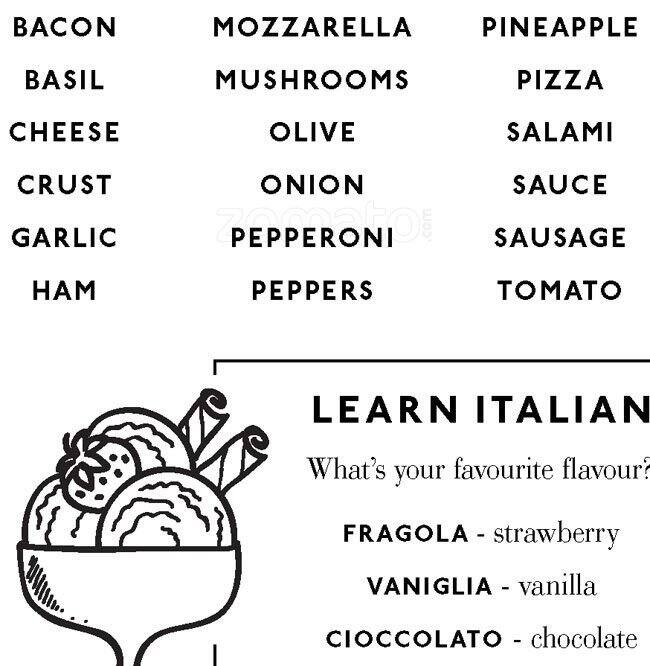 Menu at Gusto Italian restaurant, Manchester, 4 Lloyd St