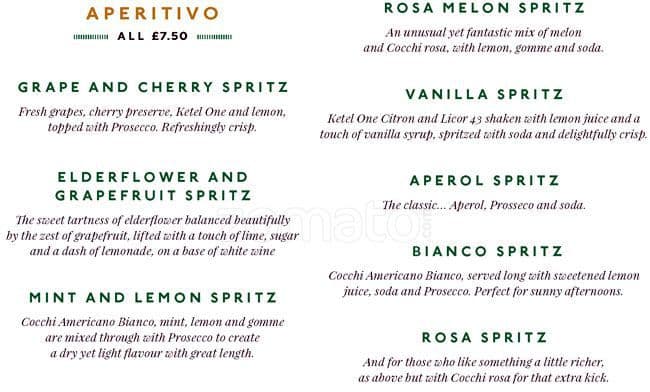 Menu at Gusto Italian restaurant, Manchester, 4 Lloyd St