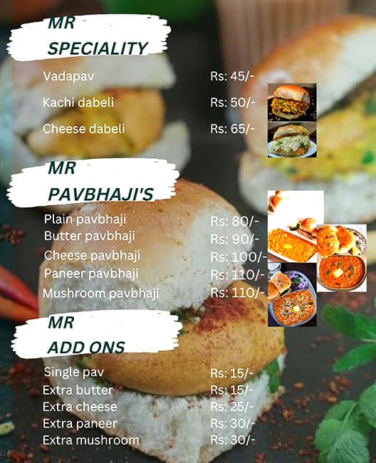 Menu of Mr Dabeli Vadapav, S R Nagar, Hyderabad