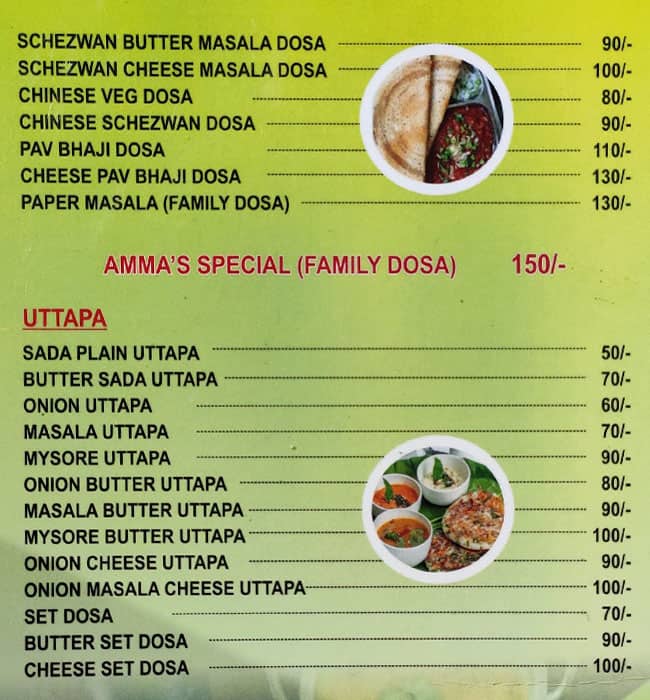 Menu of Amma's Taste, Kopar Khairane, Navi Mumbai