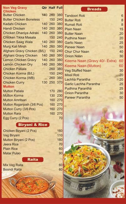 Menu at Royal Tandoor, New Delhi, J36V+HR4