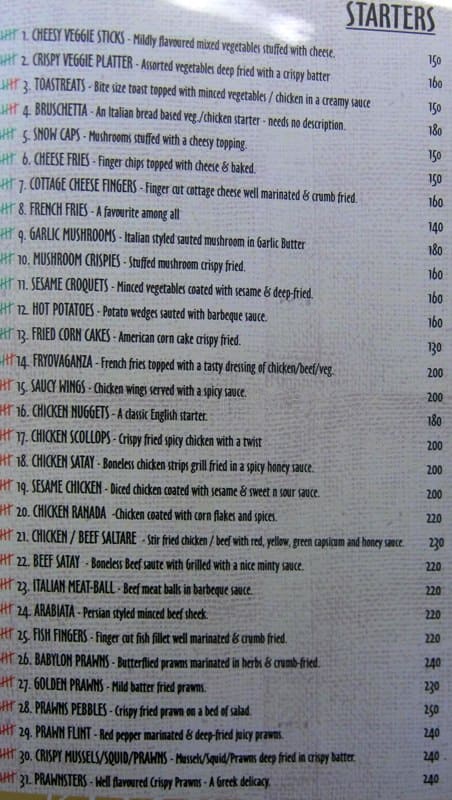 Heritage Restaurant Menu, Menu for Heritage Restaurant, Frazer Town ...