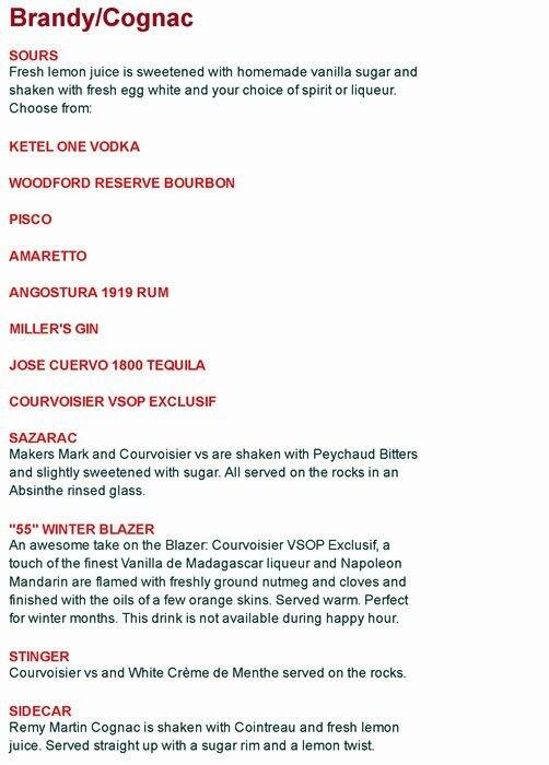 Menu at Fifty Five Bar, London, 31 Jamestown Rd