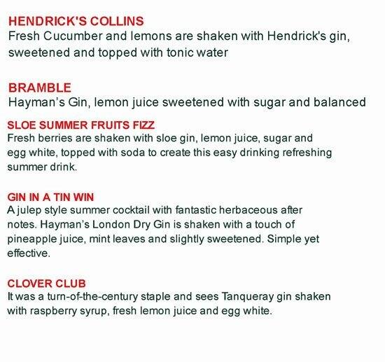 Menu at Fifty Five Bar, London, 31 Jamestown Rd