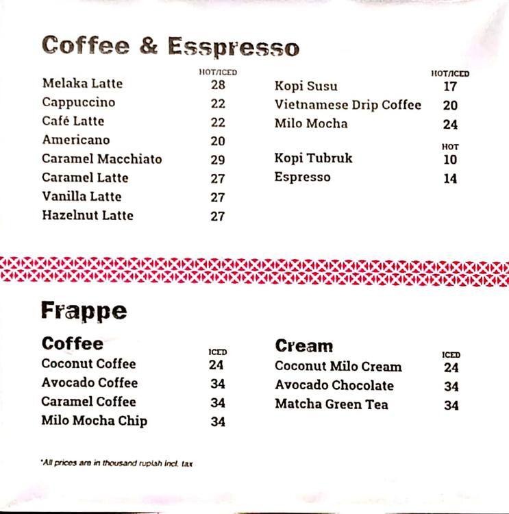 Menu at Emax Store Cafe & Lounge, Jakarta, Jln. Boulevard Barat Raya ...