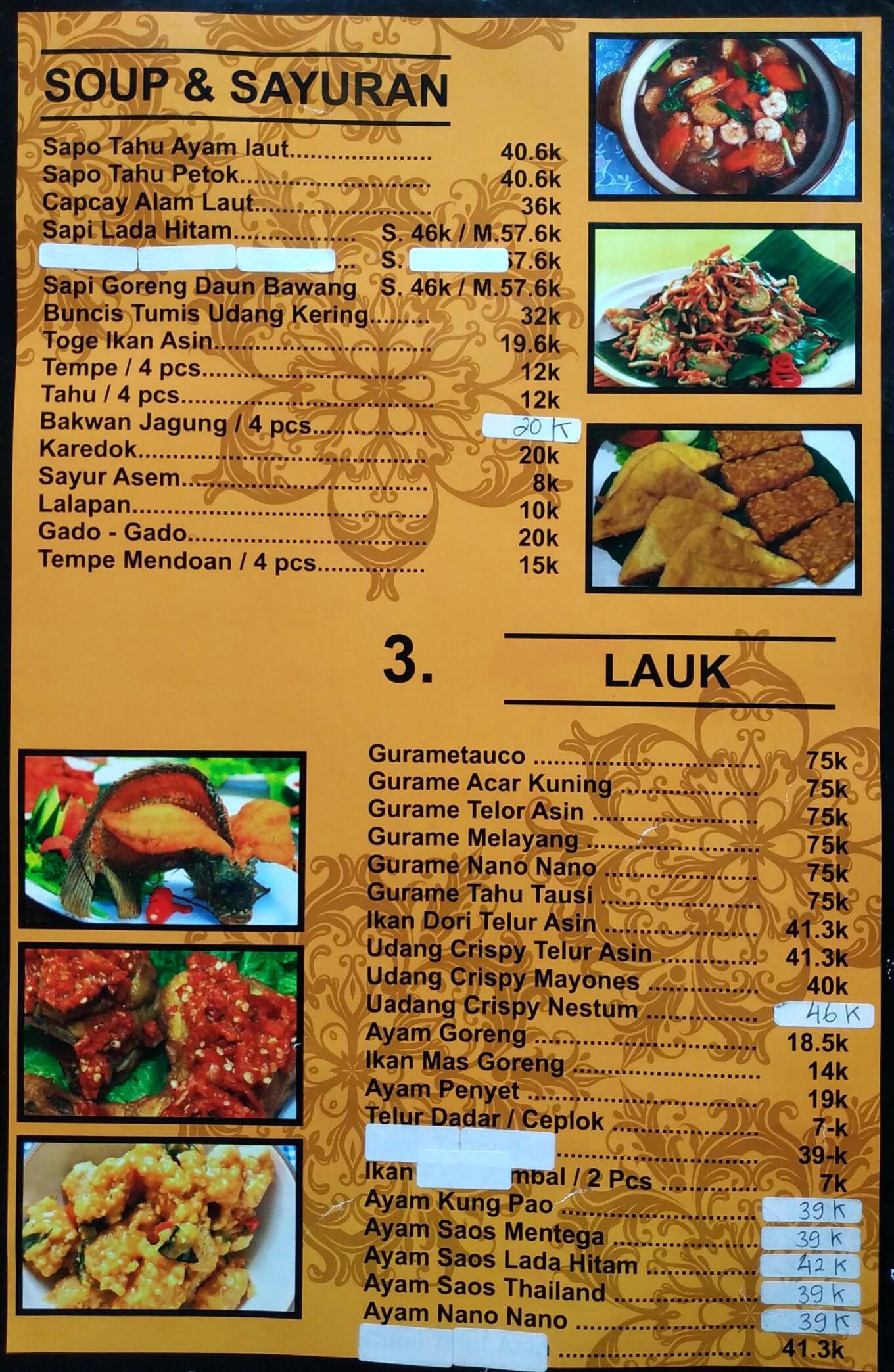 Menu at GoldenFish Resto restaurant, Tangerang