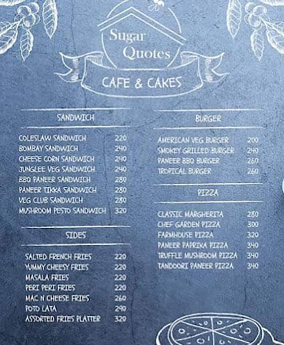 Menu of Sugar Quotes Cafe, Wardhaman Nagar, Nagpur