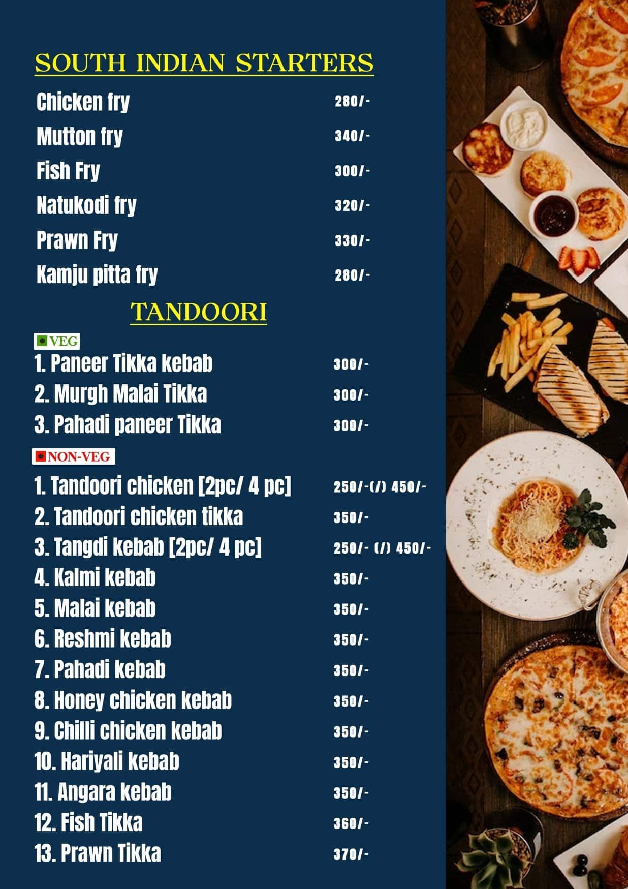 Menu of Hungry Birdss, Nizampet, Hyderabad