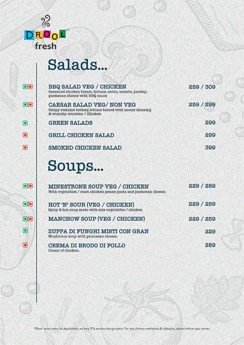 Menu of Drool Fresh Bakehouse & Cafe, Sector 13, Dwarka, New Delhi