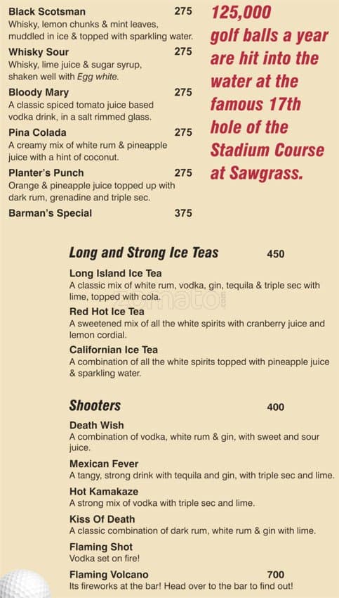 Menu at Game On Sports Bar And Bowling, Secunderabad, Floor 2