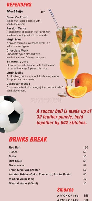 Menu at Game On Sports Bar And Bowling, Secunderabad, Floor 2