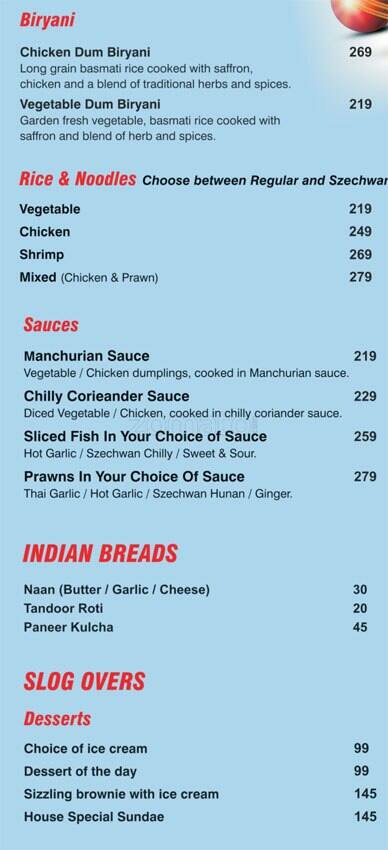 Menu at Game On Sports Bar And Bowling, Secunderabad, Floor 2