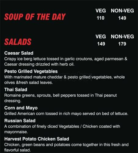 Menu at Game On Sports Bar And Bowling, Secunderabad, Floor 2