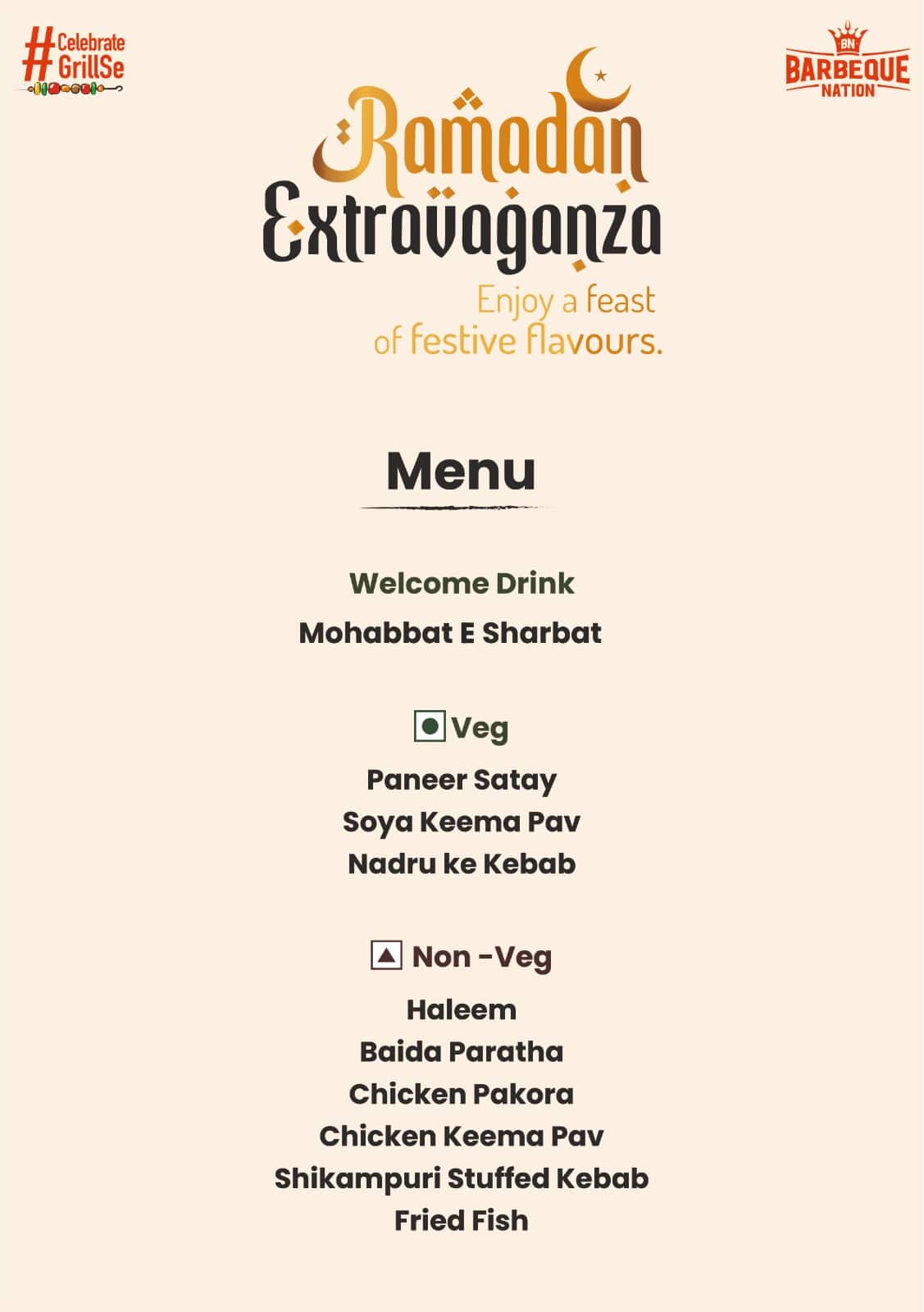 Menu Of Barbeque Nation Panaji Goa