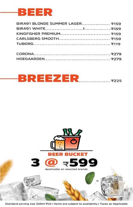 Menu Of Barbeque Nation Panaji Goa