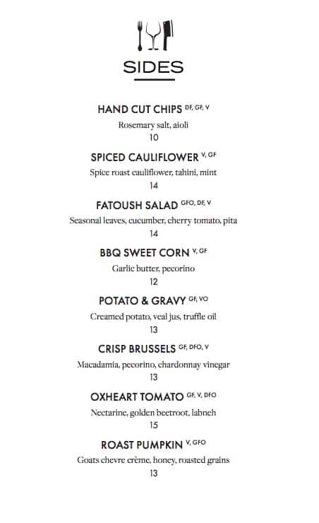 Menu at The Butcher's Block restaurant, Wahroonga, 15 Redleaf Ave