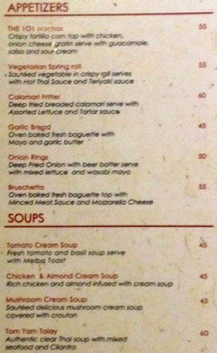 Menu at 101 Rooftop, Dine & Music Lounge pub & bar, Denpasar