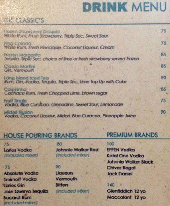 Menu at 101 Rooftop, Dine & Music Lounge pub & bar, Denpasar