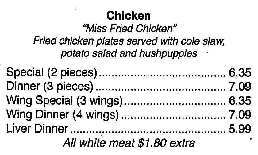 Menu at Mr. Barbecue, Winston-Salem, Peters Creek Pkwy