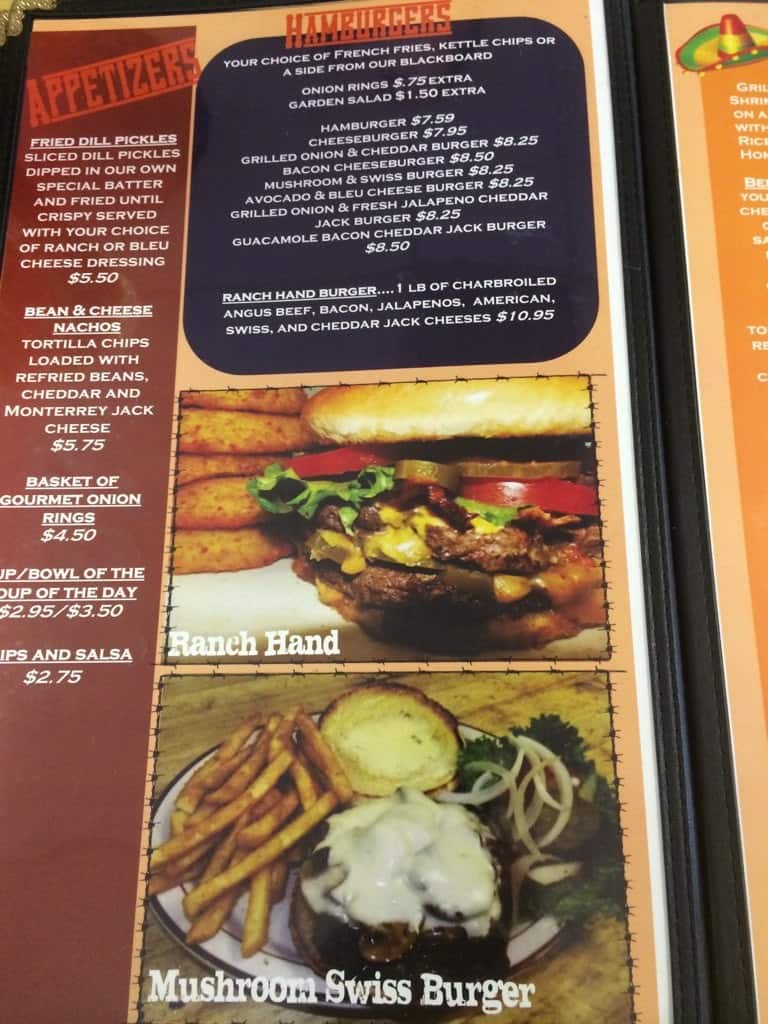 Menu at Rio Ranch Cafe, Kerrville