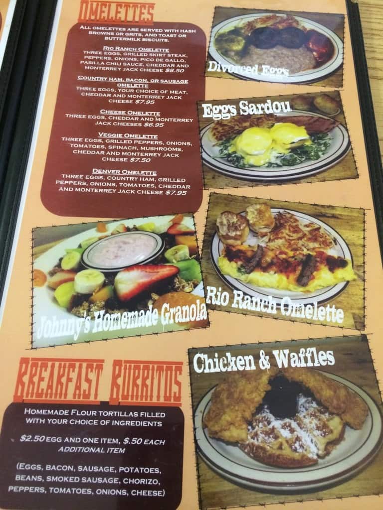 Menu at Rio Ranch Cafe, Kerrville