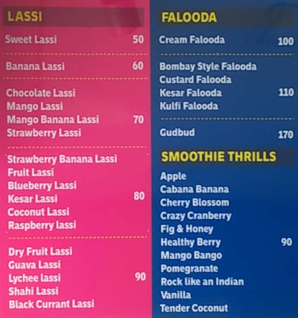 Menu of Lassi House, KK Nagar, Madurai