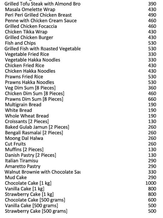 Menu at GRT Cloud Kitchen, Madurai