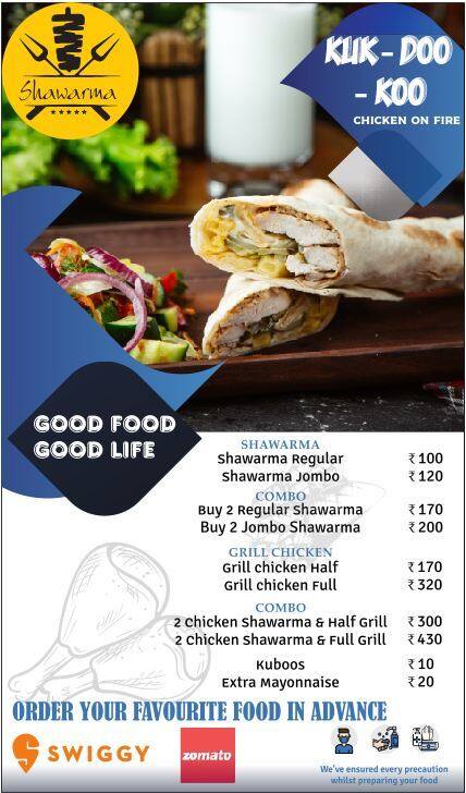 Menu of Kuk-Doo-Koo, New BEL Road, Bangalore