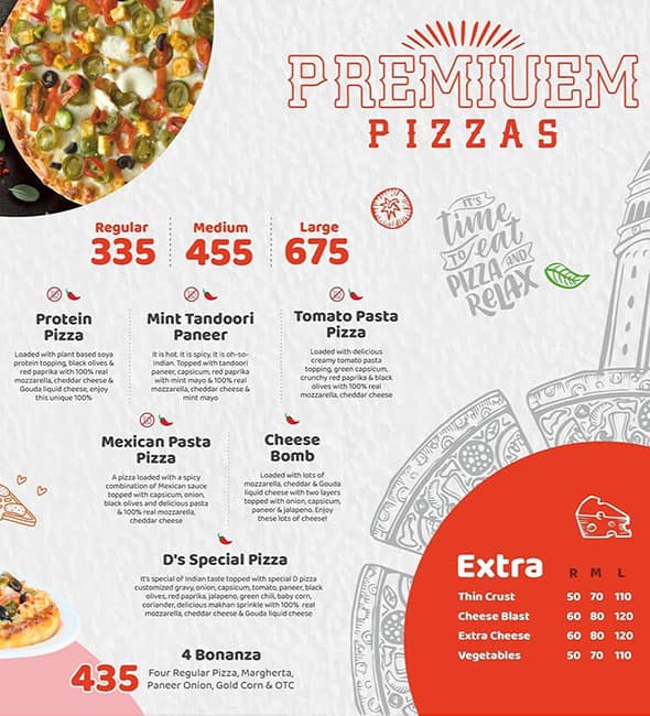 Menu at The D Pizza, Surat, Shop No. 9 to 11