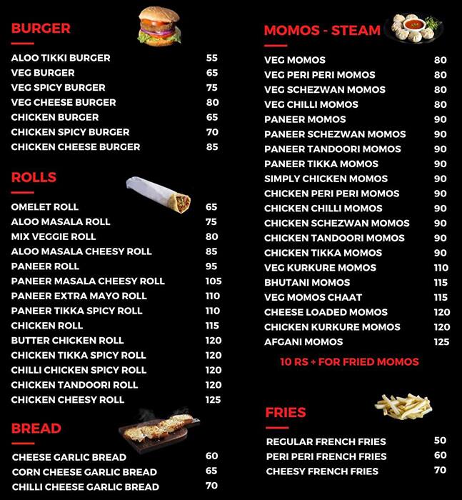 Menu of Zippyfeed, Dahisar East, Mumbai