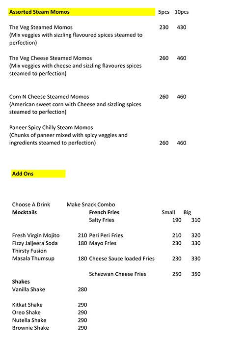 Menu of Mavali Momo House, Wakad, Pune