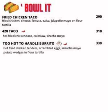 Menu of The High Joint, Washermenpet, Chennai