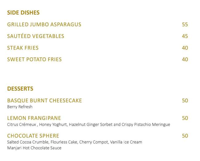 Menu at Oléa Mediterranean Restaurant, Abu Dhabi