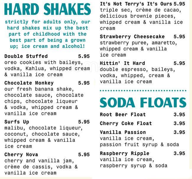 Menu at Giraffe Burgers & Cocktails restaurant, London, Browning Court