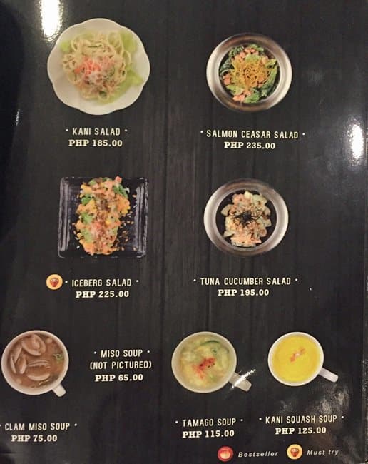 Menu at Ramen Cool restaurant, Manila, 4/L