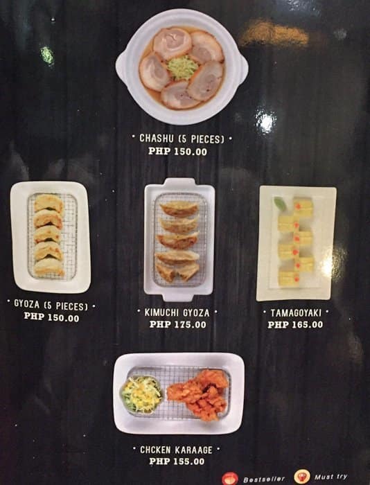 Menu at Ramen Cool restaurant, Manila, 4/L