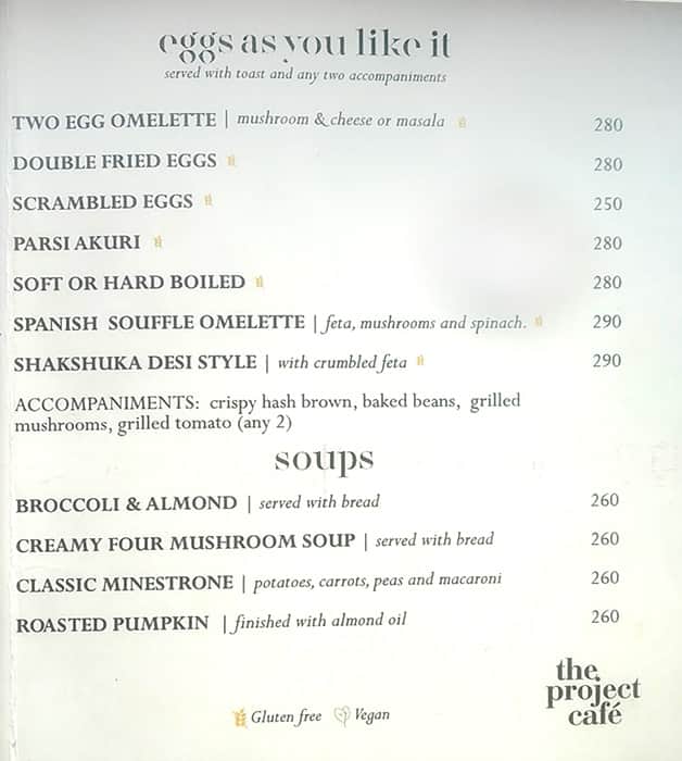 Menu at The Project Cafe, Ahmedabad