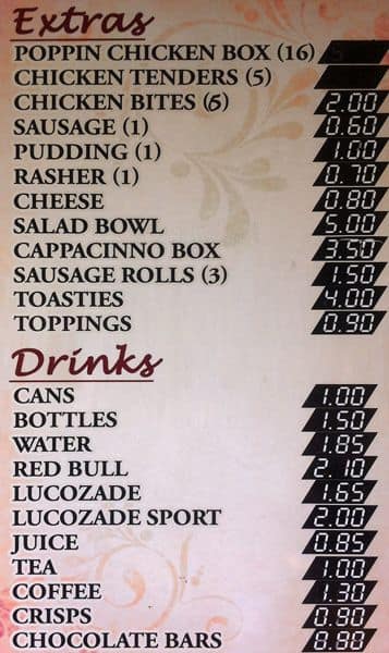 Menu at Ger's Deli, Dublin