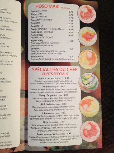 Menu au Hasu Sushi & Wok restaurant, Kirkland