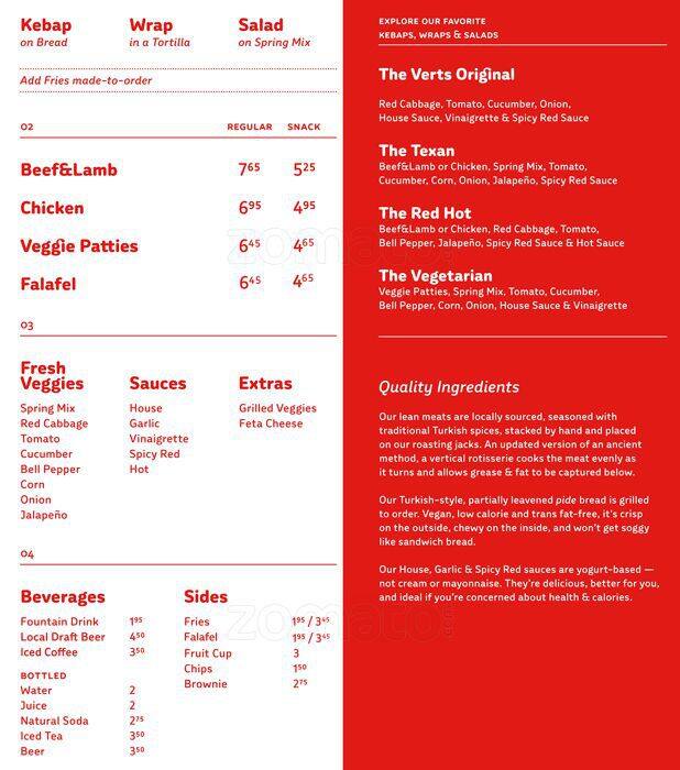 Menu at Daphne's Mediterranean restaurant, Dallas