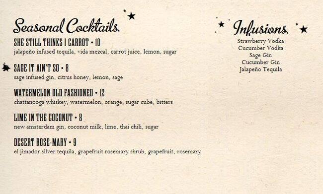 Menu at Flying Squirrel pub & bar, Chattanooga