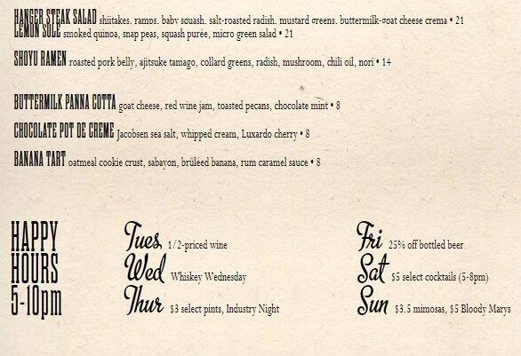 Menu at Flying Squirrel pub & bar, Chattanooga