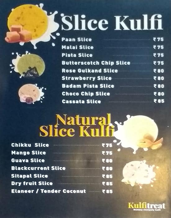 Menu of Kulfi Treat, Thiruvallur, Chennai