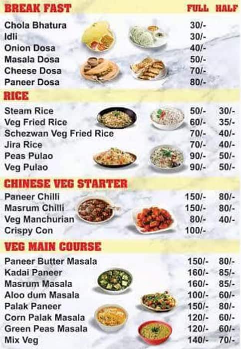Menu of Mishu Food, Sarita Vihar, New Delhi