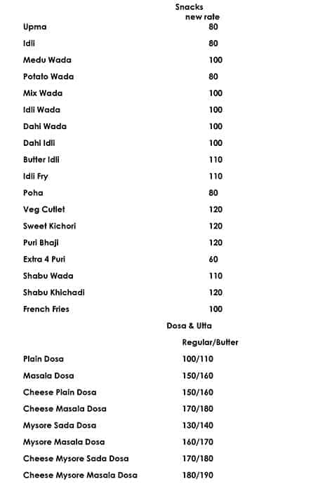 Menu of Krushna Pure Veg Family Restaurant, Undri, Pune